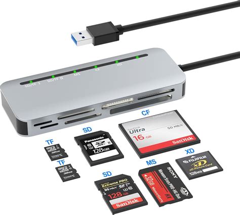 Usb 3 0 Multi Sd Card Reader 7 In 1 Memory Card Reader For Sdxc Sdhc Cf Ms Xd Tf Micro Sd Ms