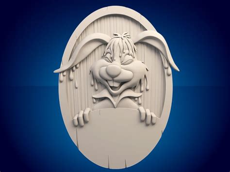 Rabbit Funny Rabbit 3d Cnc Router Files 3d Stl File Vectric Aspire Easel Cnc Cut Files 2 5d