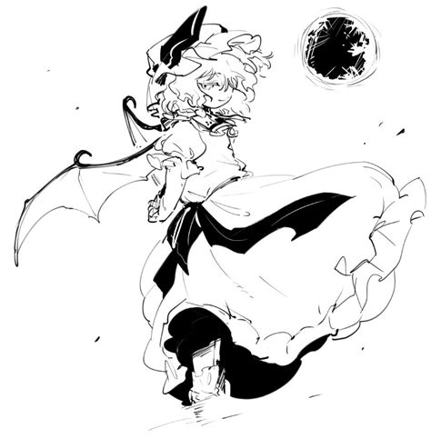 Jiyouer Remilia Scarlet Touhou 1girl Ascot Bat Wings Bow Dress