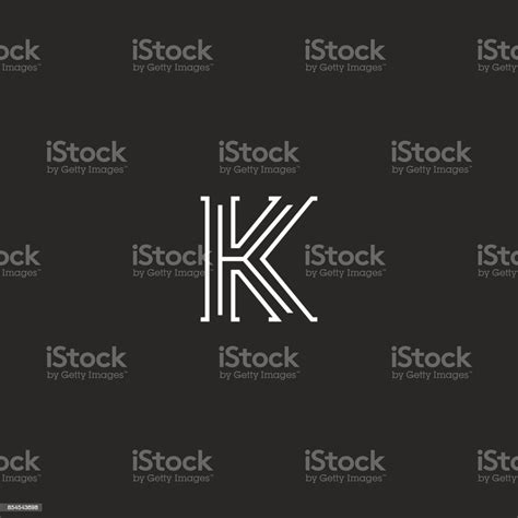 편지 K 중세 모노 그램 흑인과 백인 최소한의 선 초기 우아한 디자인 요소 서식 파일 알파벳 K에 대한 스톡 벡터 아트 및 기타