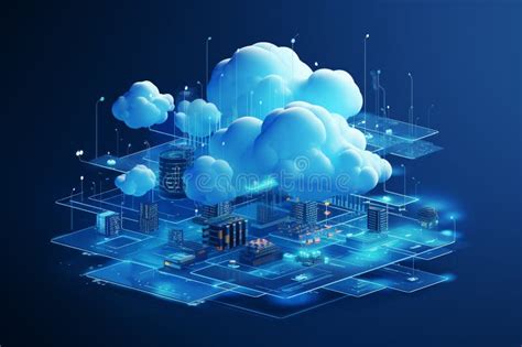 Cloud Computing Concept Where Data And Information Seamlessly Flow And Interact Within A