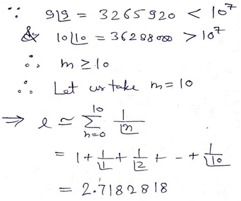 4 a calculate the euler number correct to 7 decimals using the
