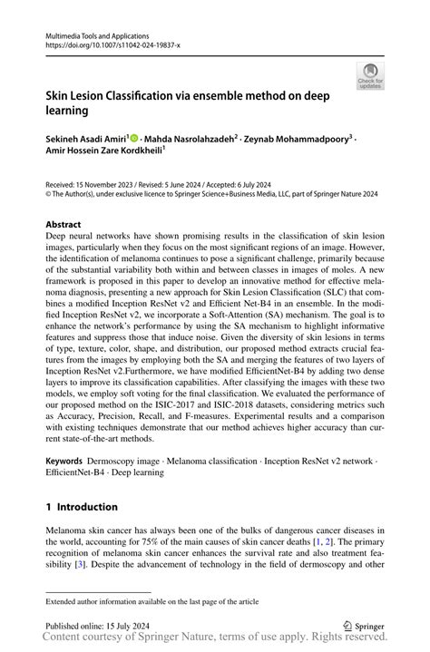 Skin Lesion Classification Via Ensemble Method On Deep Learning