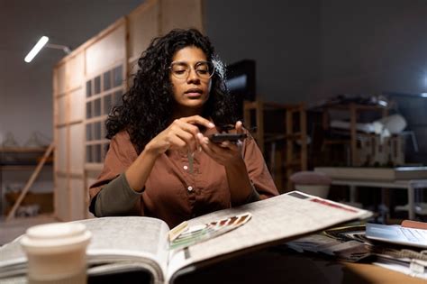 Set Designer At Work Indoors Premium Photo