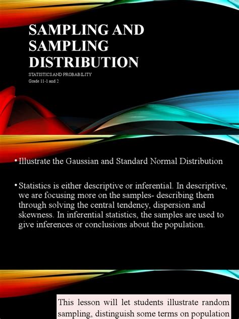 Grade 11 Sampling And Sampling Distribution Pdf