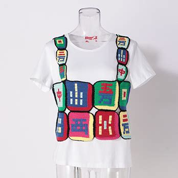 Mahjong Crochet Knit Vest Vivienne Tam