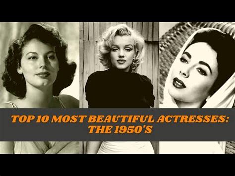Top 10 Most Beautiful Actresses The 1950s Youtube