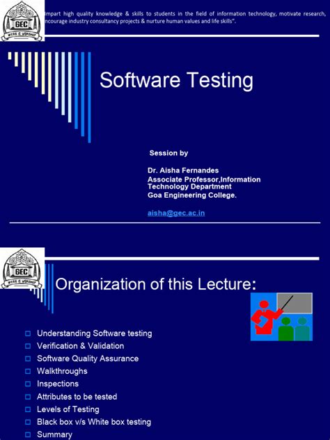 Lecture 10 Softwaretesting Pdf Software Testing It Service Management