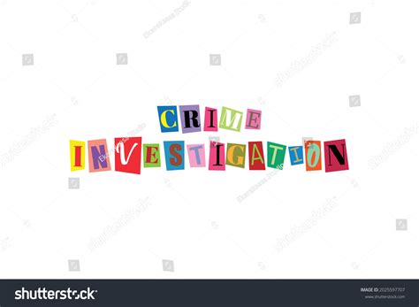 Crime Investigation Word Text Cut Out Stock Vector Royalty Free Shutterstock