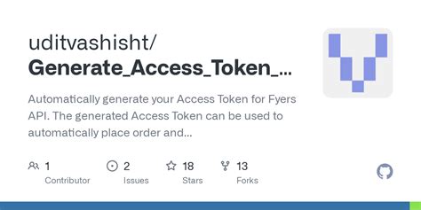 Github Uditvashishtgenerateaccesstokenfyersapi Automatically