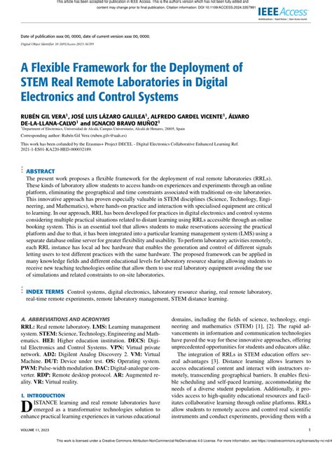 Pdf A Flexible Framework For The Deployment Of Stem Real Remote Laboratories In Digital