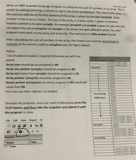 Solved Write An Arm Assembly Language Program To Compute