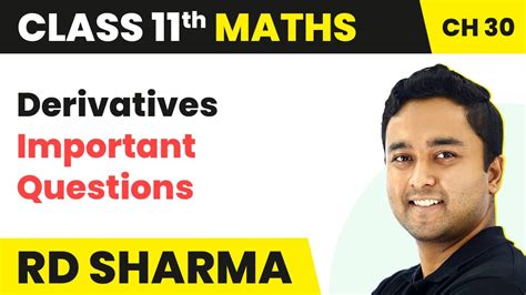 Derivatives Important Questions Class 11 Maths Chapter 30 Youtube
