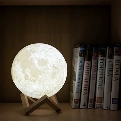 Buy 3d Rechargeable Moon Light Lamp Whitebeige Online Danube Home Uae