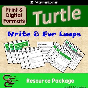 Turtle Write Function For Loop Version Resource Package By Computer Corner