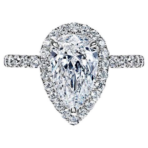 3 Carat Pear Shape Diamond Engagement Ring Gia Certified G If For Sale