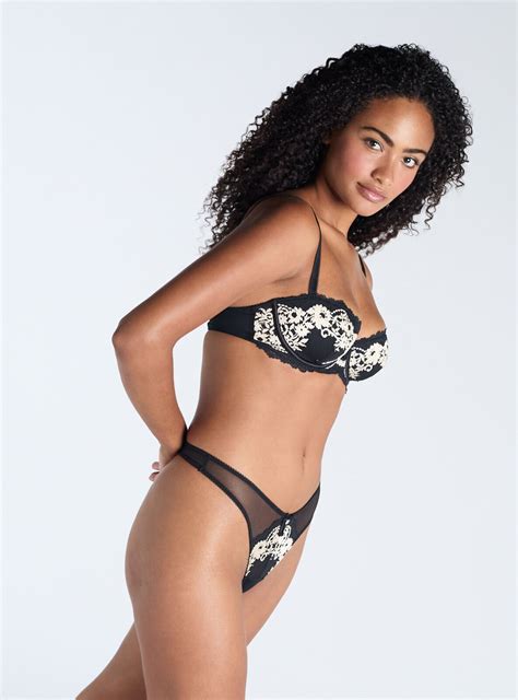 Andreea Thong Black Mix Boux Avenue Uk