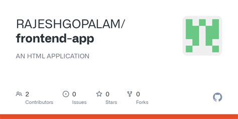Github Rajeshgopalam Frontend App An Html Application