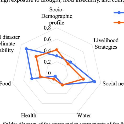 Spider Diagram Of The Seven Major Components Of The Livelihood