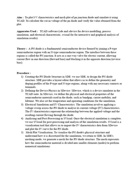 Ecn 341 Lab 01 Report Pdf Pn Junction Diode