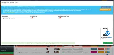 Project Management Import Export Mgr Knowledge Base