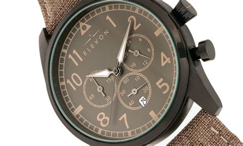 Elevon Leather Band Mens Watch Groupon Goods