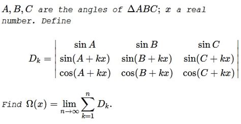 A Limit Of A Series Of Determinants
