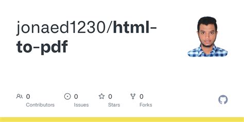 GitHub Jonaed Html To Pdf