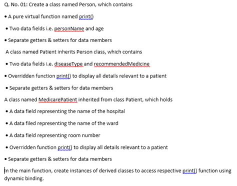 Solved Q No 01 Create A Class Named Person Which