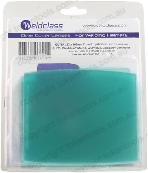 Weldclass Mach 2 Clear Front Cover Lens Welding Helmet 122 X 102mm 10 Pack