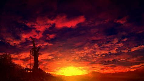 Cool Anime Sunset Wallpapers Wallpaper Cave
