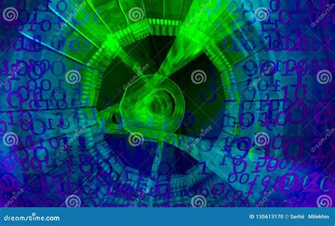 Technology Background Binary Code Stock Illustration Illustration Of Number Concept 135613170