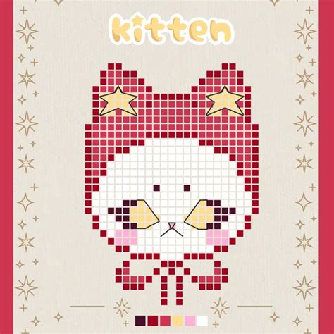 ᯓᡣ𐭩 Китти в красной шапочке Схемы вышивки крестиком Вышитые