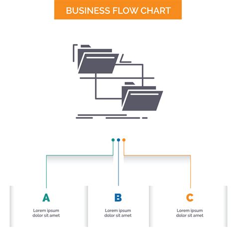 Folder File Management Move Copy Business Flow Chart Design With 3 Steps Glyph Icon For