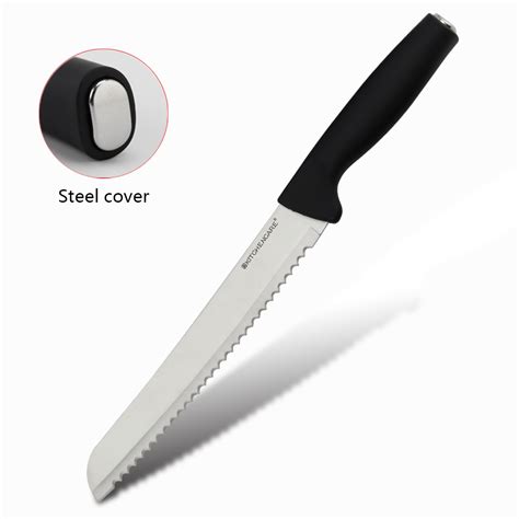 Kitchencare Stainless Steel Serrated Bread Knife Black Kitchen Knives