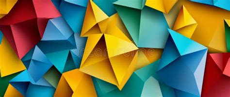Angular Shapes And Triangles Illustrated On A Colorful Abstract