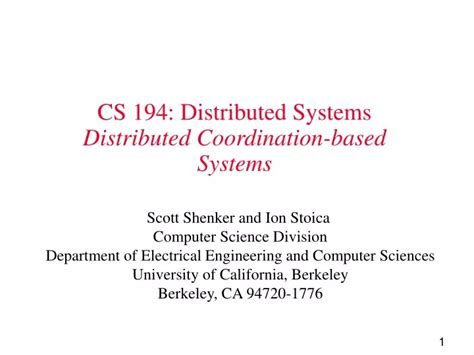 Ppt Cs 194 Distributed Systems Distributed Coordination Based