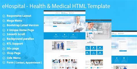 Ehospital Health Medical Html Template By Unlockdesign Themeforest