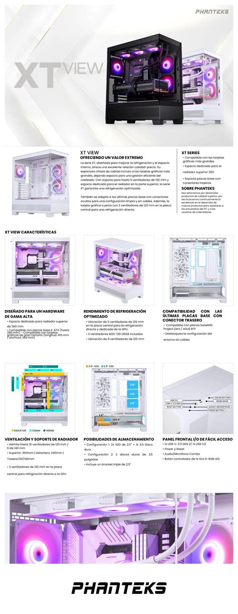 Phanteks Xt View Cristal Templado Usb 30 Blanca