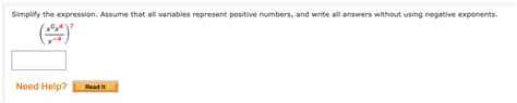 Solved Simplify The Expression Assume That All Variables