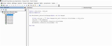 Couleur Cellule Active
