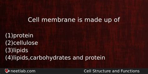 Cell Membrane Is Made Up Of NEETLab