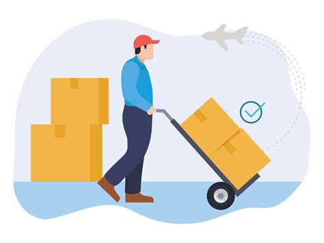 International Shipping Service Parcel Illustration 15093921 Vector Art