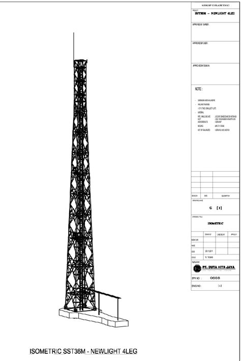 Structural Steel Lattice Tower Detailed Autocad Dwg