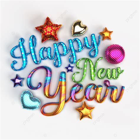Happy New Year 3d Hand Lettering Text Celebration Typography Design