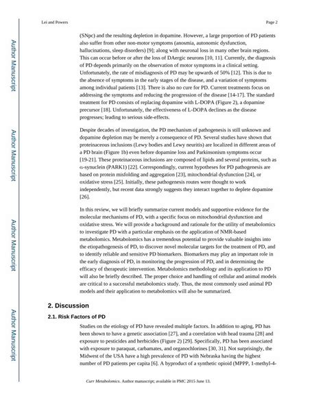 Pdf Nmr Metabolomics Analysis Of Parkinsons Disease Dokumen Tips