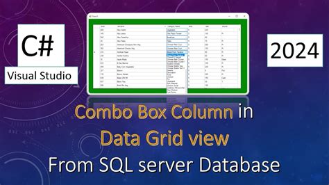 C Datagrid View Combo Box Column Sql Server Database Visual Sudio