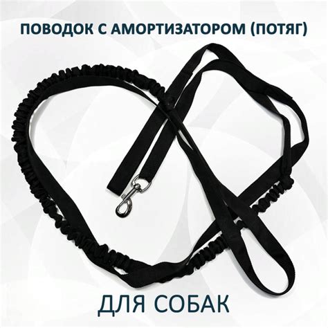 Поводок для собак с амортизатором (потяг) чёрный. Plus. 10 м - купить с ...