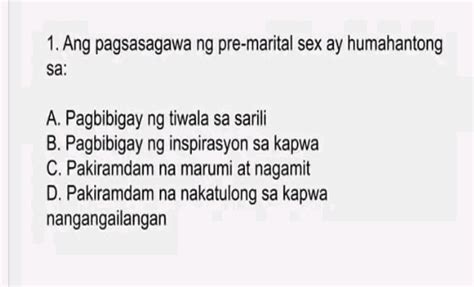 Ang Pagsasagawa Ng Pre Marital Sex Ay StudyX
