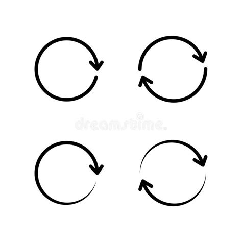 Rotate Icon Refresh Icon Set Round Arrow Reload Round Loop Iconss Stock Vector